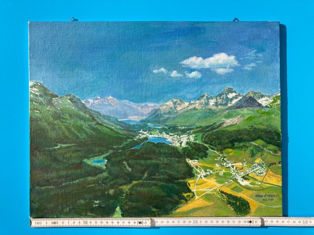 Gemälde Landschaft auf Hartplatte gemalt signiert | Kaufen auf Ricardo