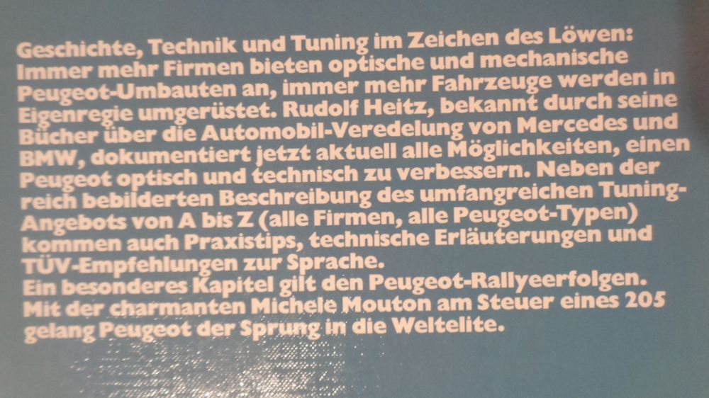 Alles über Peugeot - Tuning / Motor Fahrwerk Karosserie Buch | Kaufen ...