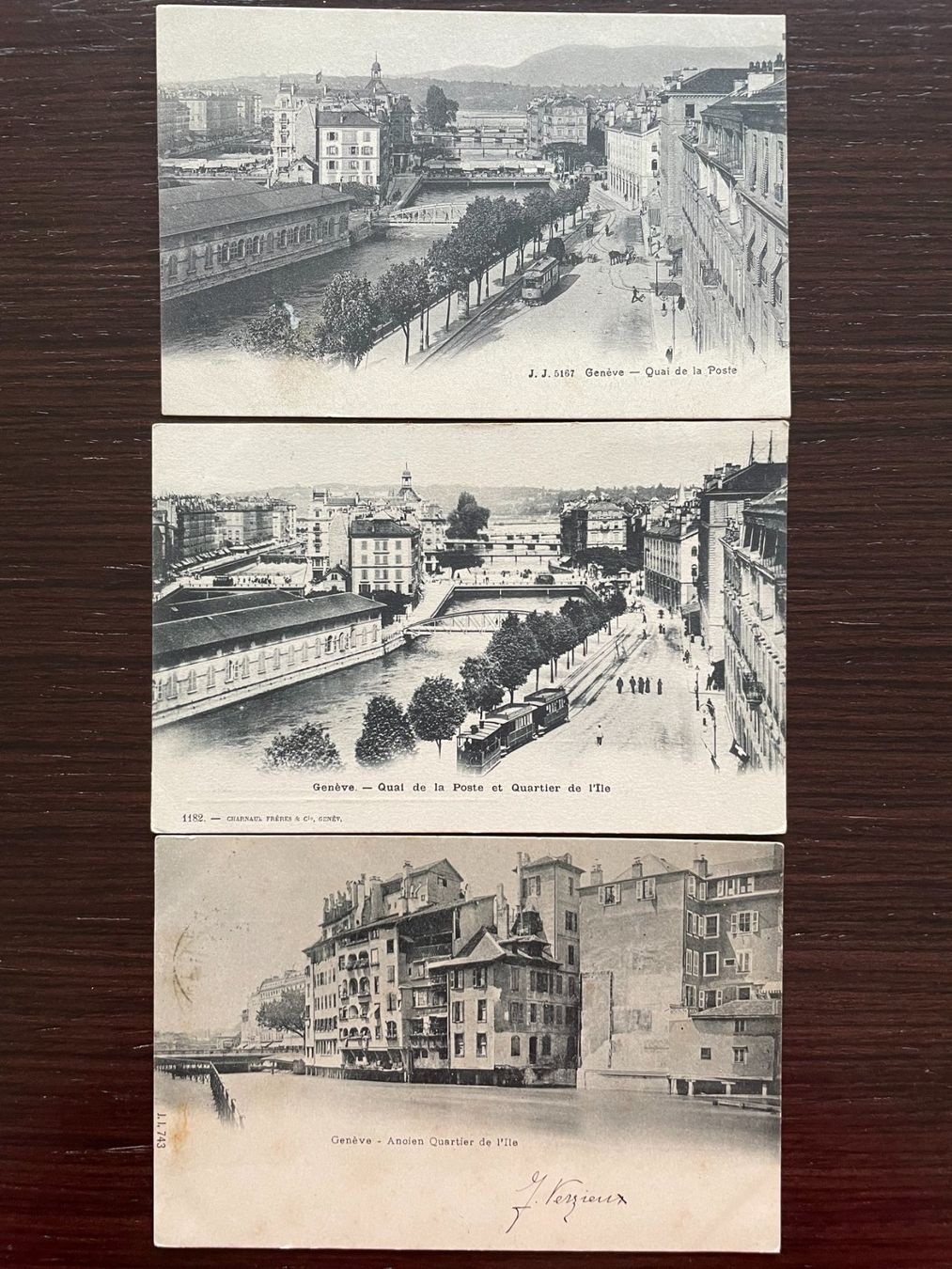 GENÈVE Quai de la Poste et Quartier de l'Ile, TRAM (Gebraucht) in Wald ...