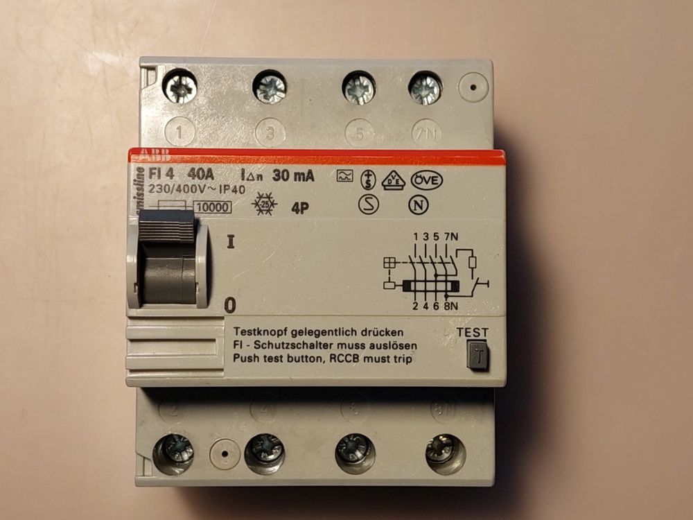 Fehlerstromschutzschalter ABB smissline FI 4 40A 30mA | Kaufen auf Ricardo