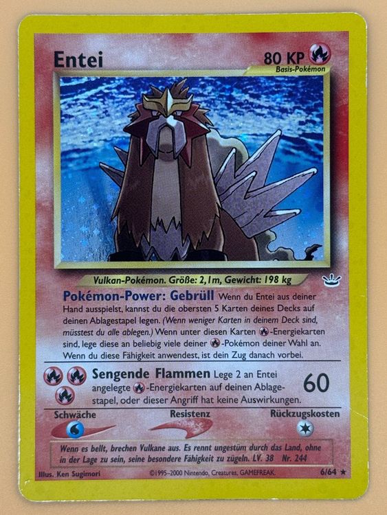 Entei 6/64 Holo Pokémon Neo Revelation ab 1.- (Gebraucht) in Uster für ...