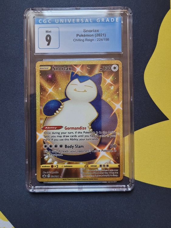 Pokemon Snorlax Grading Card CGC/PSA 9 Chilling R.Shiny Gold (Neu ...