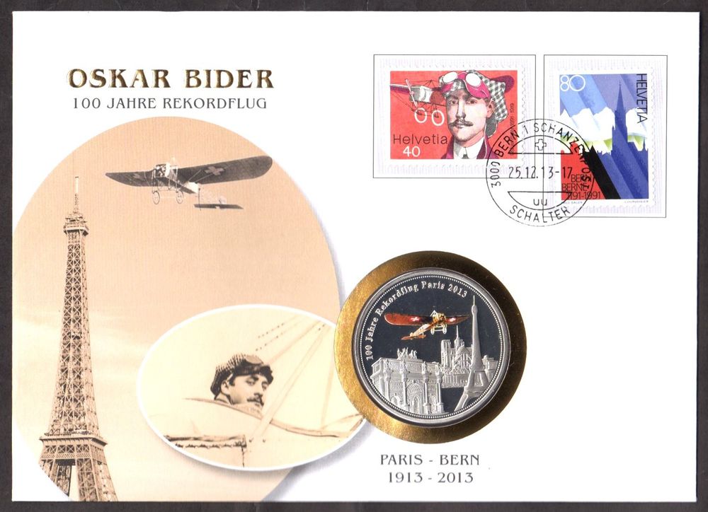Numis Oskar Bider, 100 Jahre Rekordflug Paris - Bern (Gebraucht) in Walzenhausen für CHF 18 ...