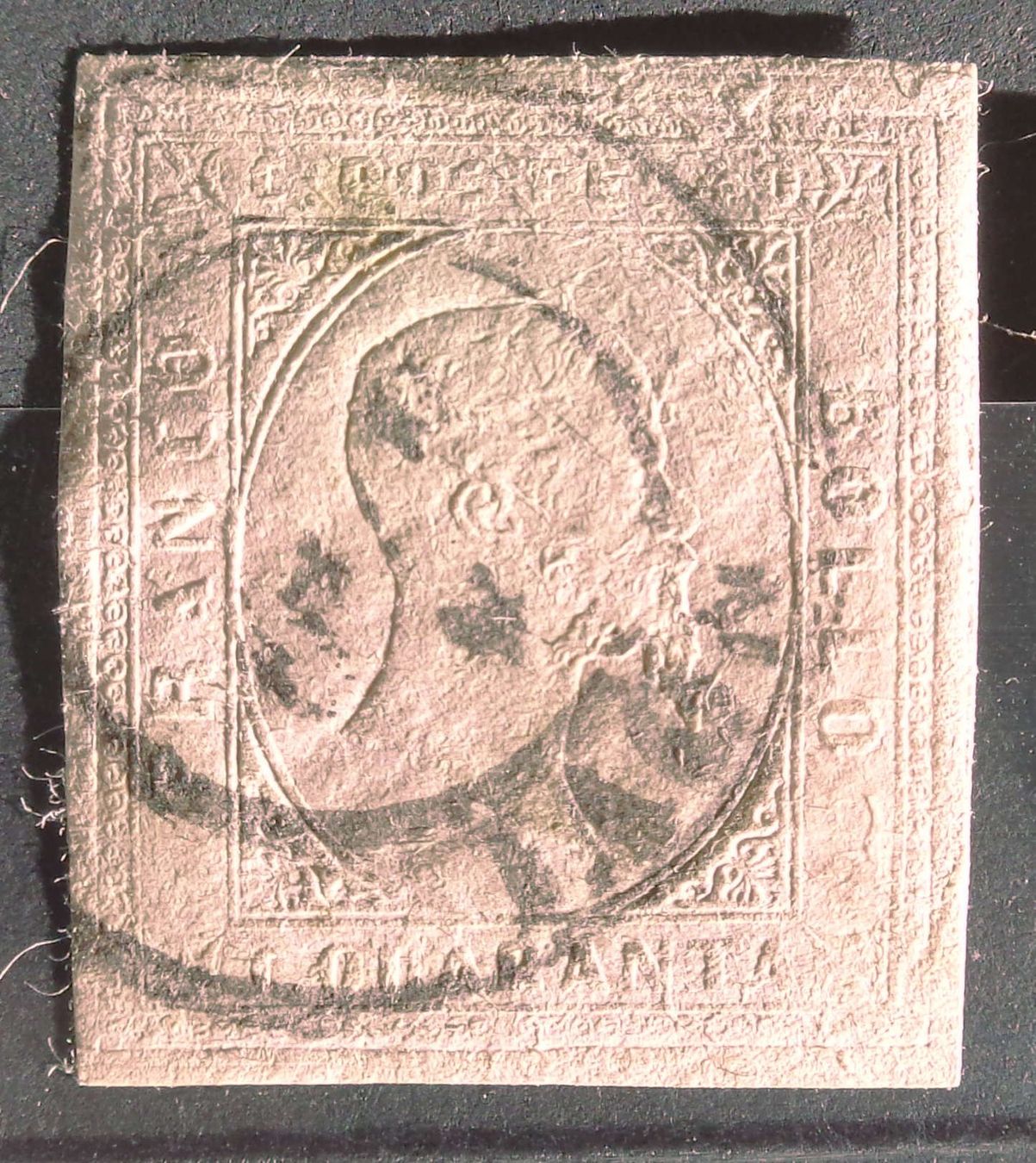 SARDEGNA 1853: 40 cmi., O Novi, bleiche Farbe (Gebraucht) in Zürich für ...