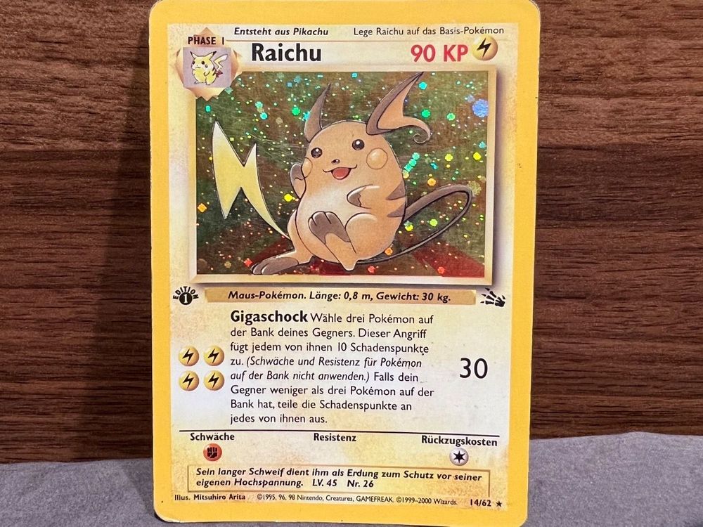 Pokemon Karte Raichu 1. Ed, Fossil (Gebraucht) in Zofingen für CHF 16 ...