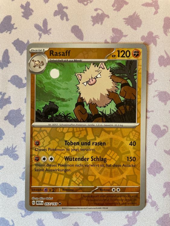 Rasaff 057/165 reverse Holo - Pokemon 151 DE (Neu (gemäss Beschreibung ...