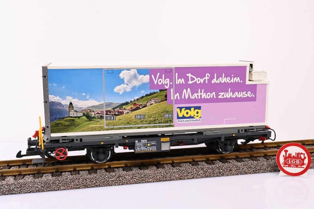 LGB 46895: RhB - VOLG Mathon Containertragwagen Lb 7870 OVP (Gebraucht ...