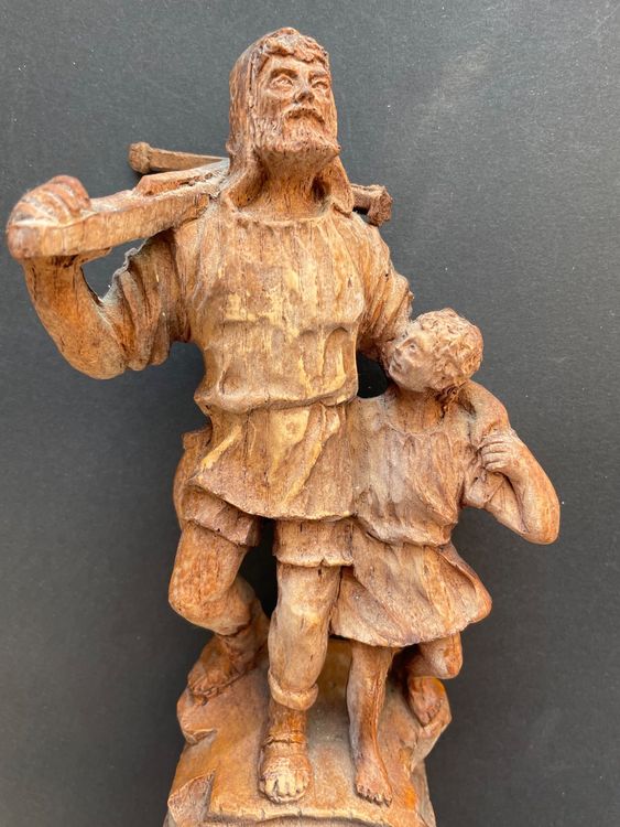 Antik: In Holz geschnitzter Wilhelm Tell mit Walter signiert (Gebraucht ...