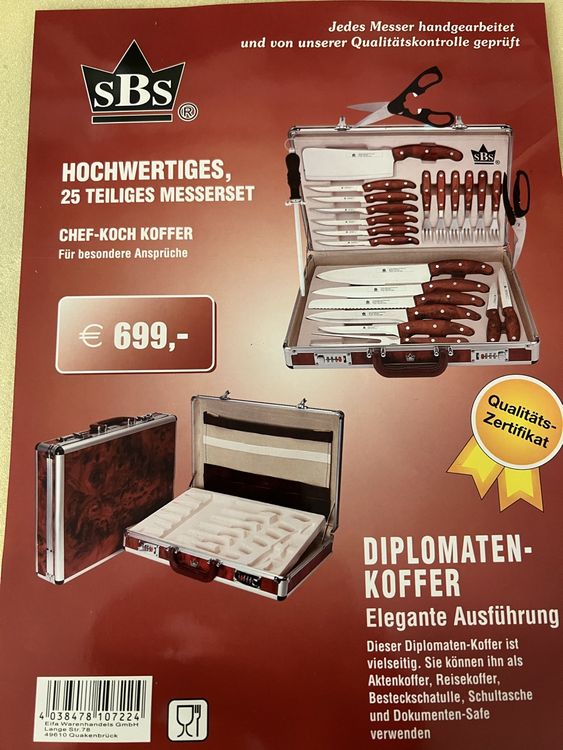 SBS Chef Knife Set in Suitcase - Brand New, High Quality! (Neu und ...
