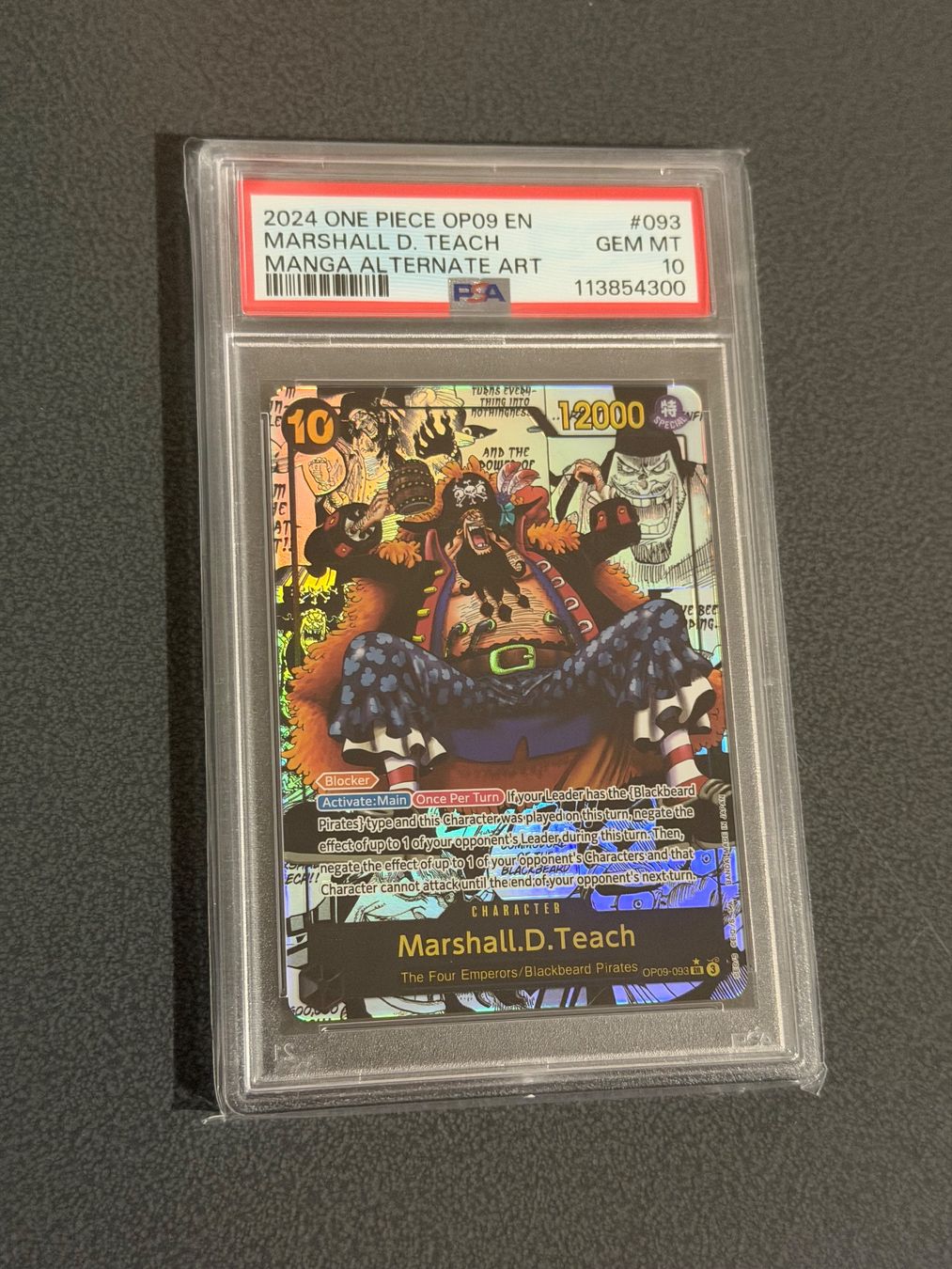 One Piece Marsall.D.Teach OP09 EN Manga Alt Art #093 Psa 10 (Gebraucht ...