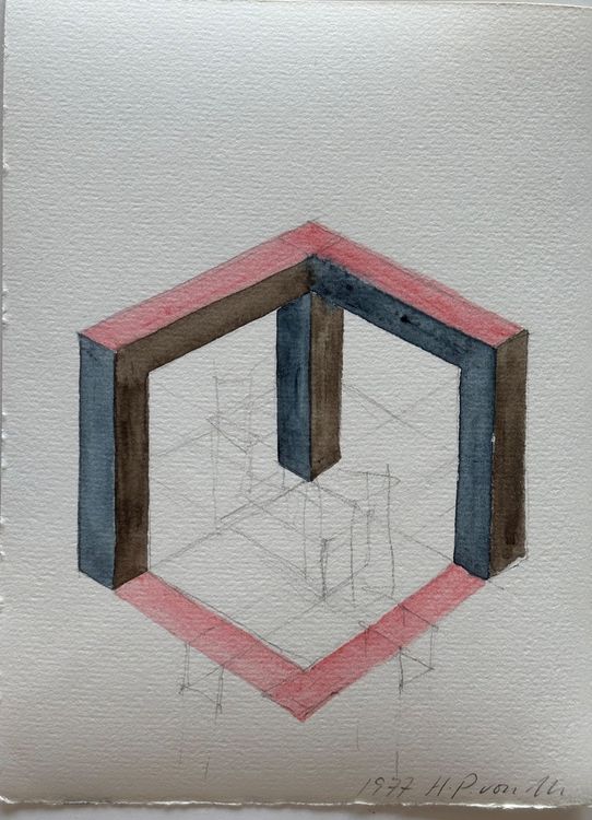 Hans-Peter von Ah, Aquarell, Formen, Bau, Abstrakt, Nachlass (Gebraucht ...