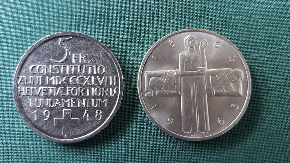 2x5 Franken Silber Gedenkmünzen 1948-1963 ab nur 1 Fr !!! (Gebraucht) in Camignolo für CHF 18 ...