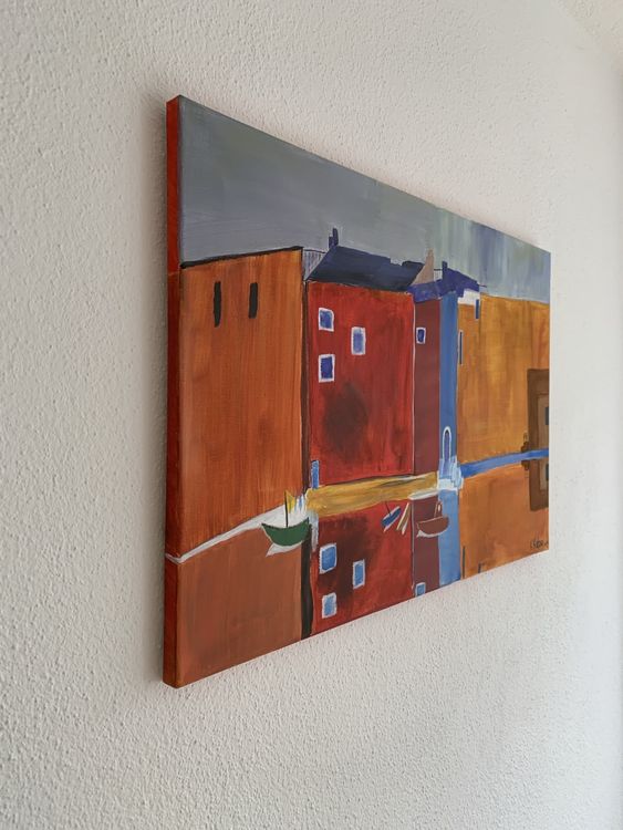 Bild / Gemälde Stadt am Meer | Kaufen auf Ricardo