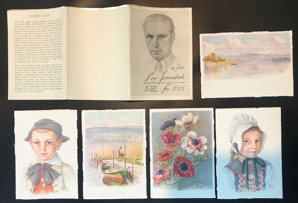 5 PJ Karten von 1940 Eugen Zeller SBK 195 - 199 ** (Neu und ...