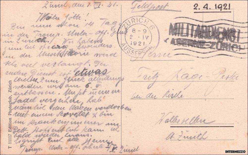 Militär // 1921 Kaserne Zürich Soldaten Marsch // Armee (Gebraucht) in Basel für CHF 15 – mit ...