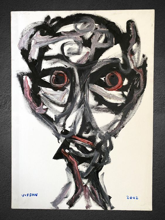 Philippe Visson Portrait acrylique sur toile signé | Kaufen auf Ricardo