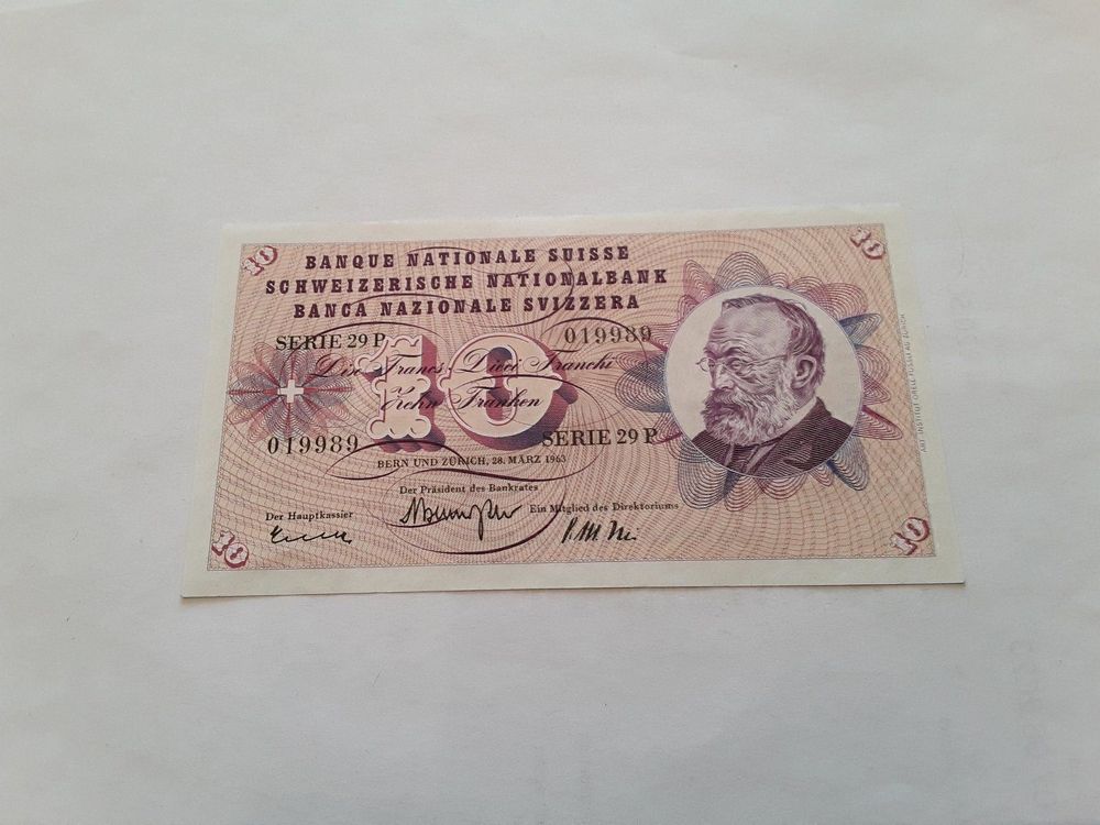 10er Note Schweiz 1963 bankfrisch Top! (Neu und originalverpackt) in ...