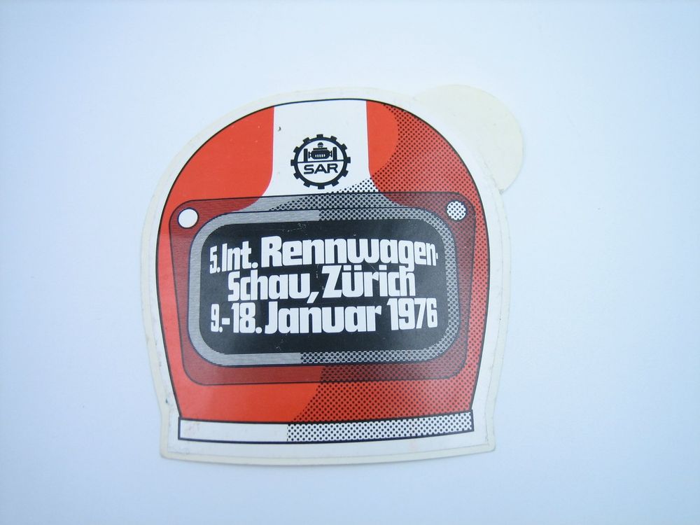 Alter Sticker / Aufkleber Rennwagen Schau Zürich 1976 | Kaufen auf Ricardo