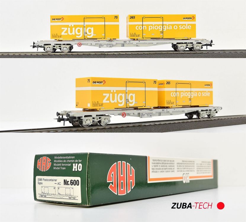 HAG 600 Postcontainerwagen SBB H0 WS OVP | Kaufen auf Ricardo