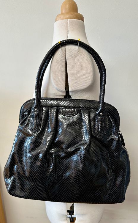 NEW Banana Republic Leather Bag Handbag Snakeskin Y2K Black | Kaufen ...