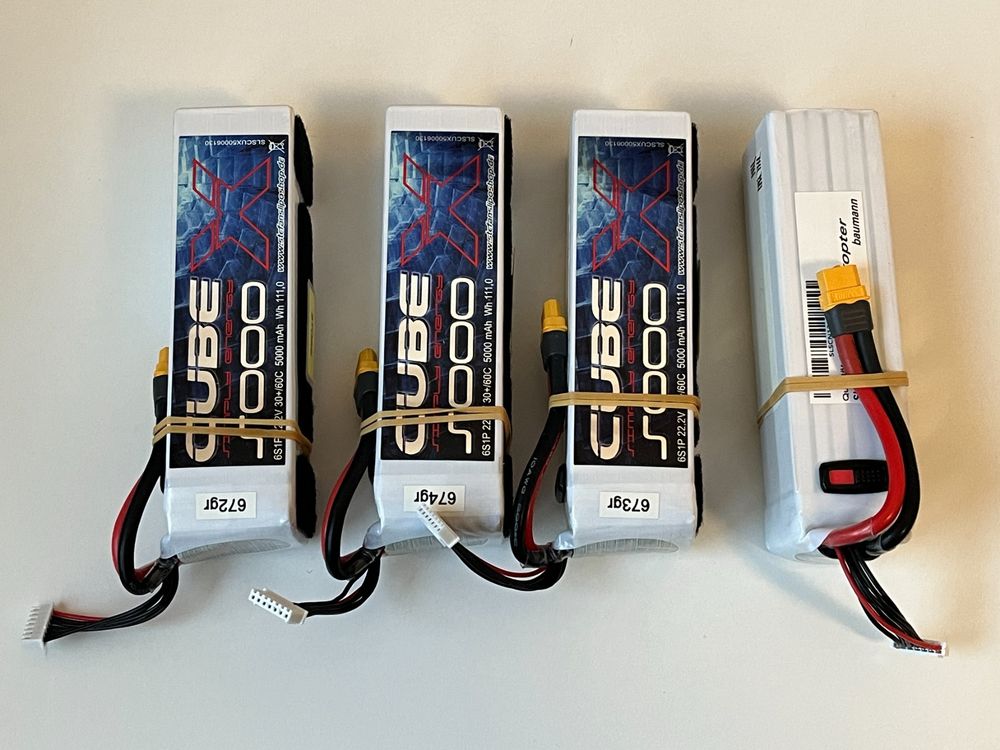 4 Stück SLS X-CUBE 5000mAh 6S1P 22,2V 30C/60C (Gebraucht) in Oberdorf ...