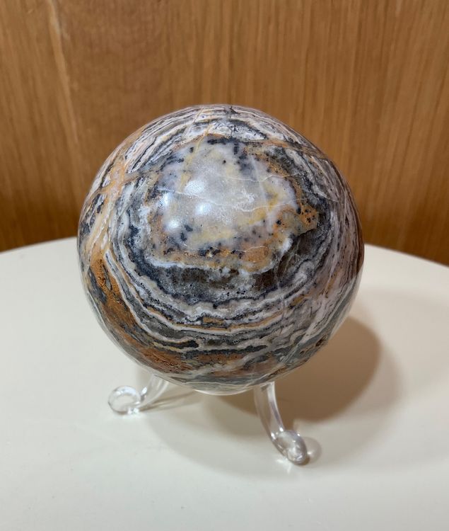 Sehr schöne Zebra Calcit Kugel mit Ständer aus Madagaskar | Kaufen auf Ricardo