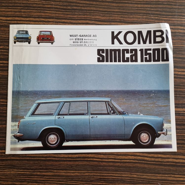 Prospekt Simca 1500 Kombi 70er 80er Jahre Vintage Classiccar (Gebraucht ...