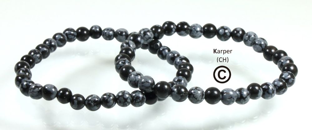 Schneeflock Obsidian / Obsidienne neige, 5-6 mm, x 1 (Neu und ...