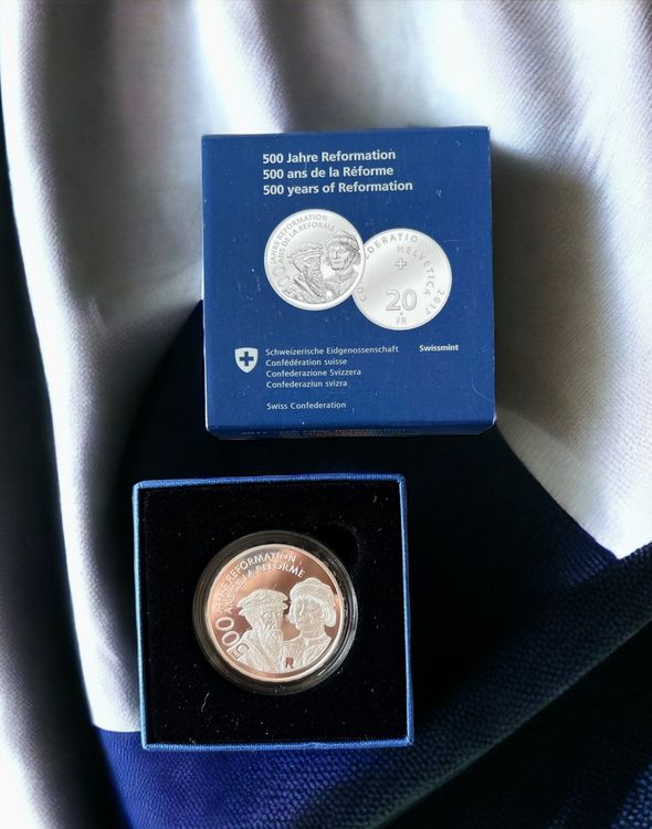 20 Franken Silber Gedenkmünze 500 Jahre Reformation PP (Neu und originalverpackt) in Winterthur ...