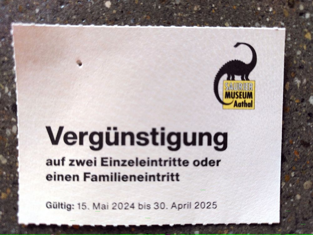 Saurier Museum Gutschein | Kaufen auf Ricardo