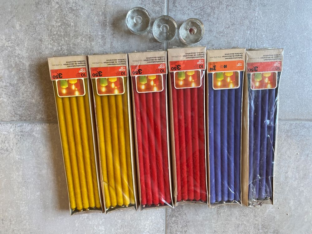 Kerzen inkl 3 passende Kerzenhalter (Neu und originalverpackt) in Bülach für CHF 12 – mit ...