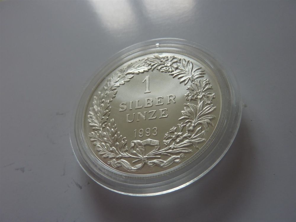 1 Unze- Silbermedaille:Stehende Helvetia (Neu und originalverpackt) in Birrwil für CHF 40 – mit ...