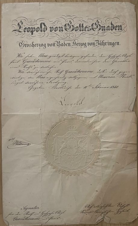 Leopold von Gottesgnaden Antike Handgeschriebene Brief mit S | Kaufen ...