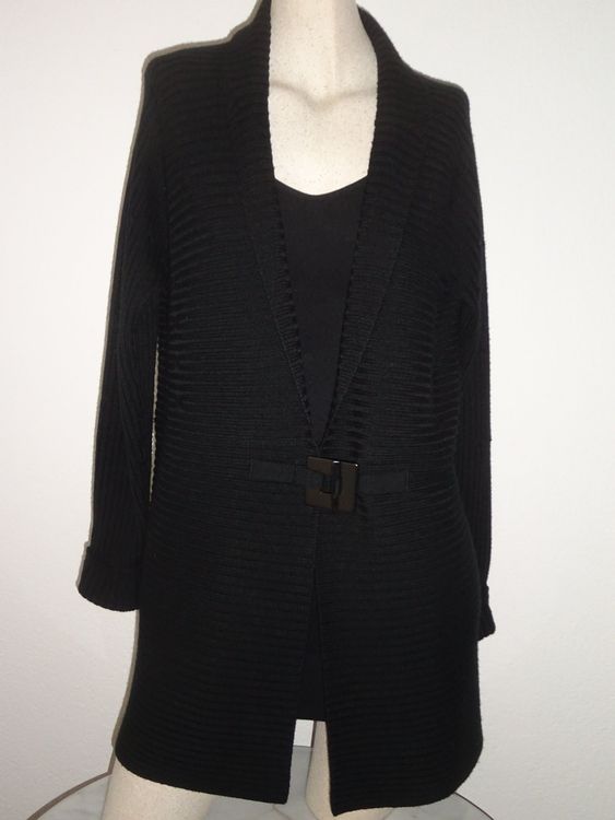 SCHÖNER STRICK-MANTEL "RABE" 50% MERINO-WOLLE NEU 42 (Neu (gemäss ...