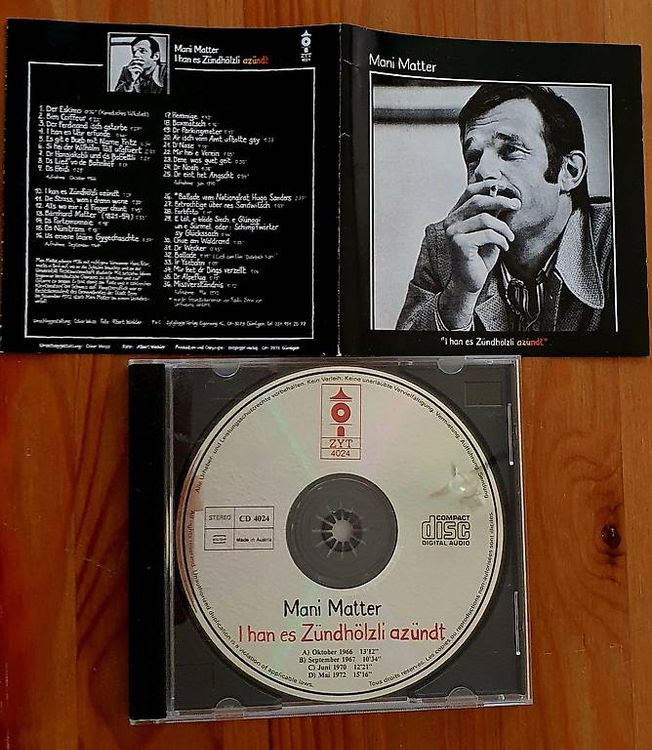 CD Mani Matter - ig ha es Zündhölzli azünt (Gebraucht) in Riedholz für ...