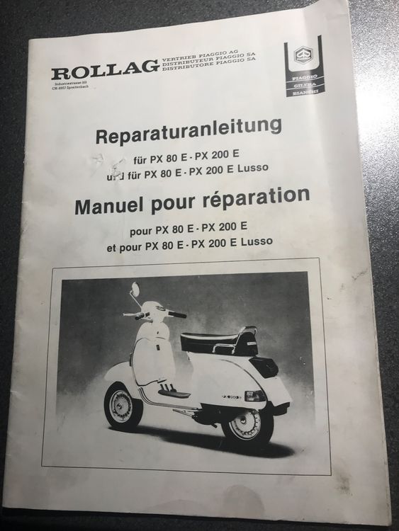 Piaggio PX 80-200 E und Lusso E Rep. Anleitung D/F original (Gebraucht ...