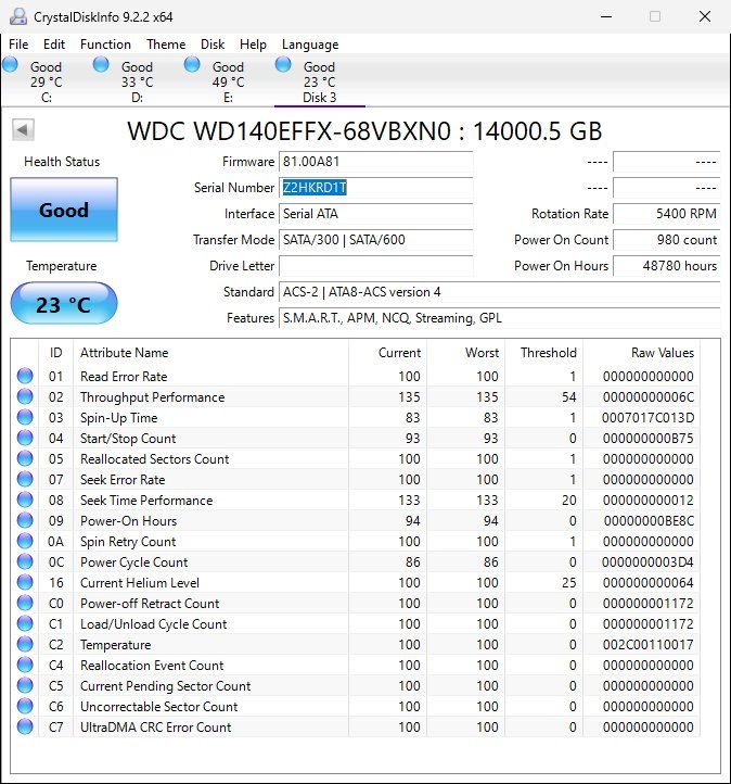 Western Digital WD Red 14TB HDD (CMR, 5400rpm) (Gebraucht) in Abtwil SG ...