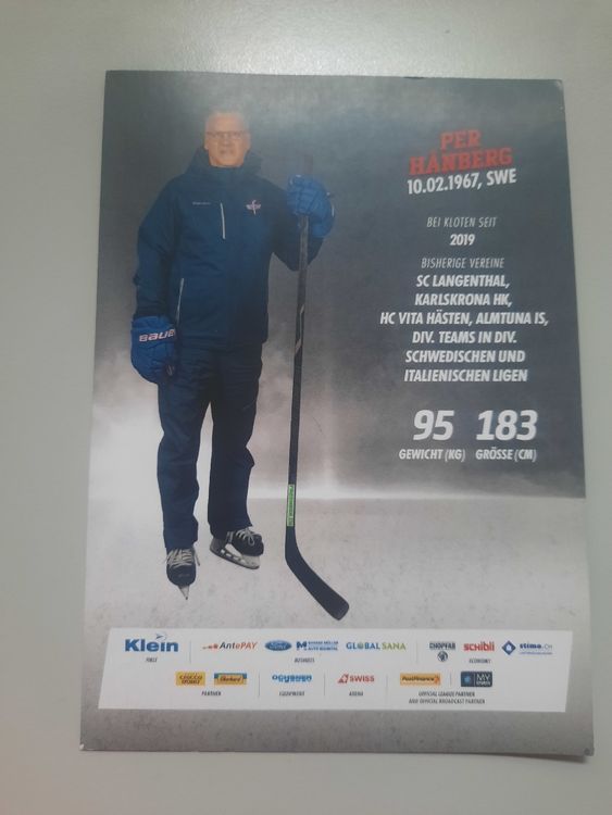 Per Hånberg / EHC Kloten , Head Trainer (Gebraucht) in Worben für CHF 1 ...