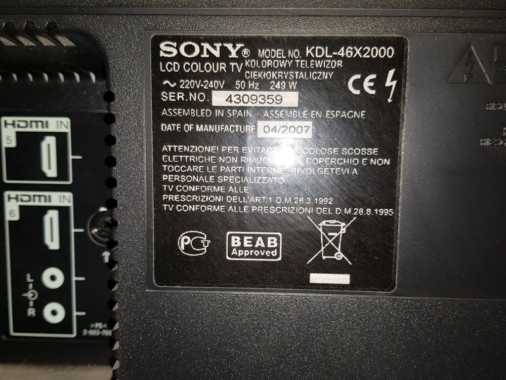TV Sony KDL-46X2000 | Kaufen auf Ricardo