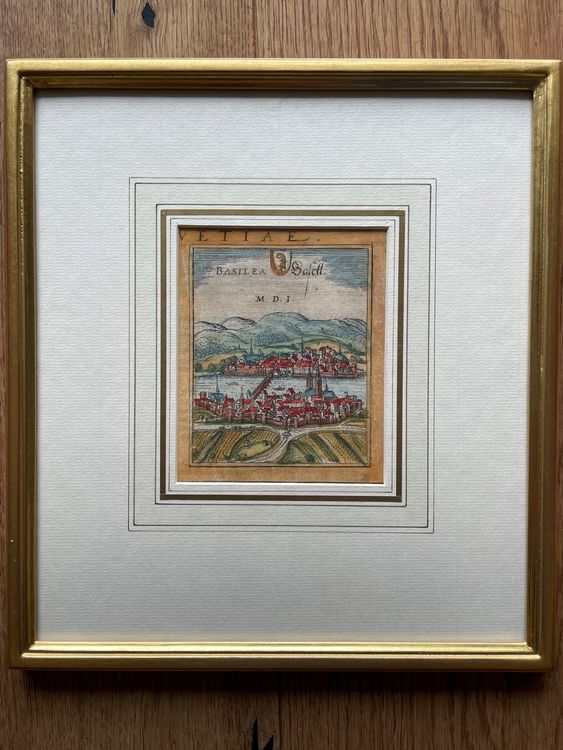Basel, altkolorierter Kupferstich von Braun + Hogenberg 1580 | Kaufen auf Ricardo