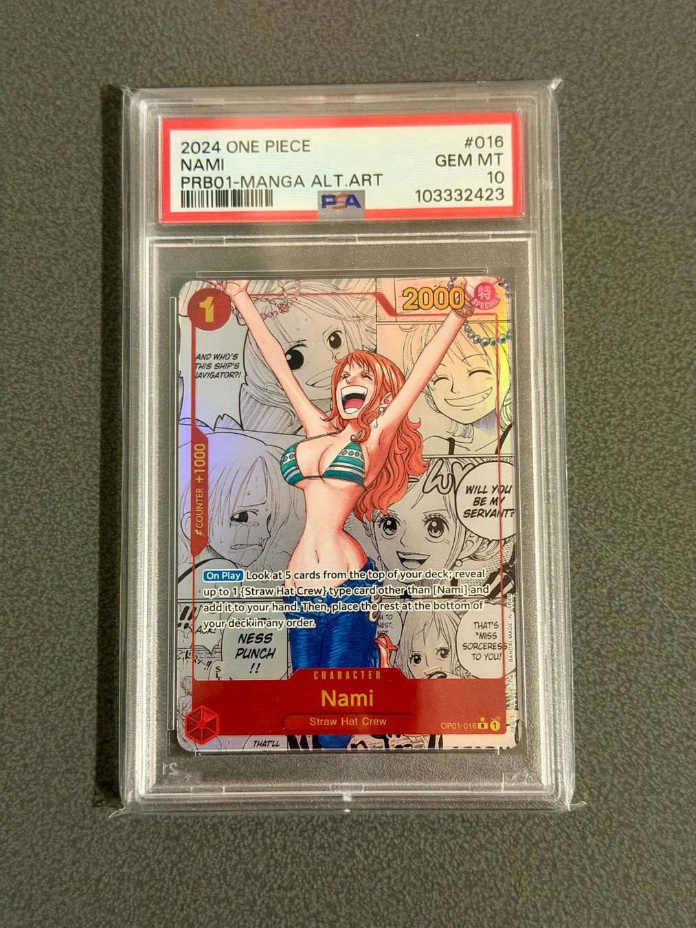 One Piece Nami PRB01 ENG Manga Alternate Art #OP01-016 psa10 (Gebraucht ...