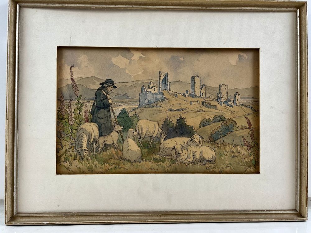 Ein Schäfer mit seiner Herde Lithographie (Gebraucht) in für CHF 10 ...