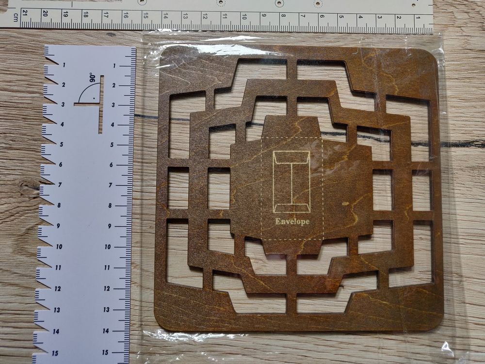 2x Holz Schablone Briefumschlag + Label *Originalverpackt* (Neu und ...