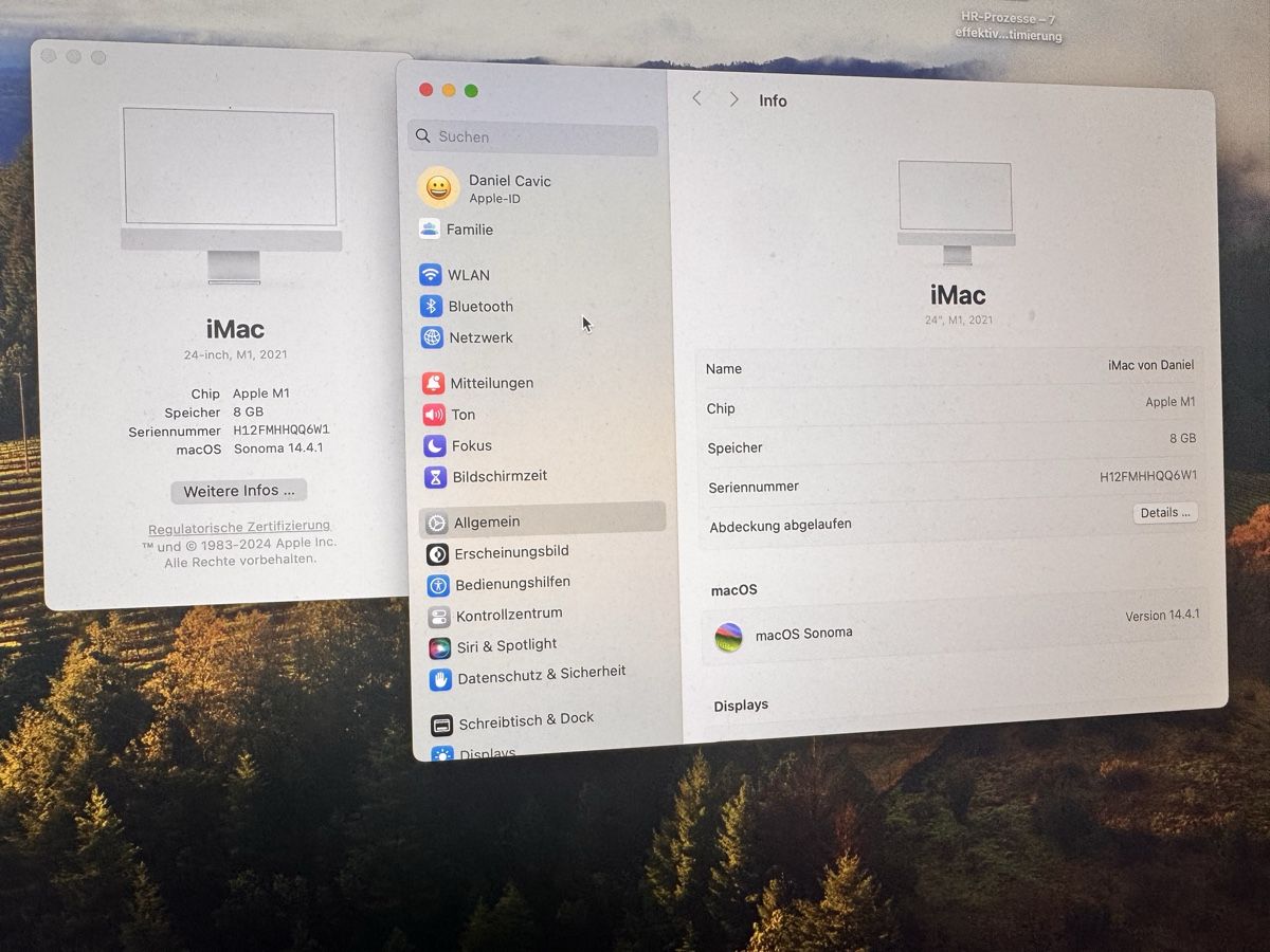 iMac 24 Zoll M1, 2021, 8GB RAM, Top Zustand, Inkl. Zubehör! (Gebraucht ...
