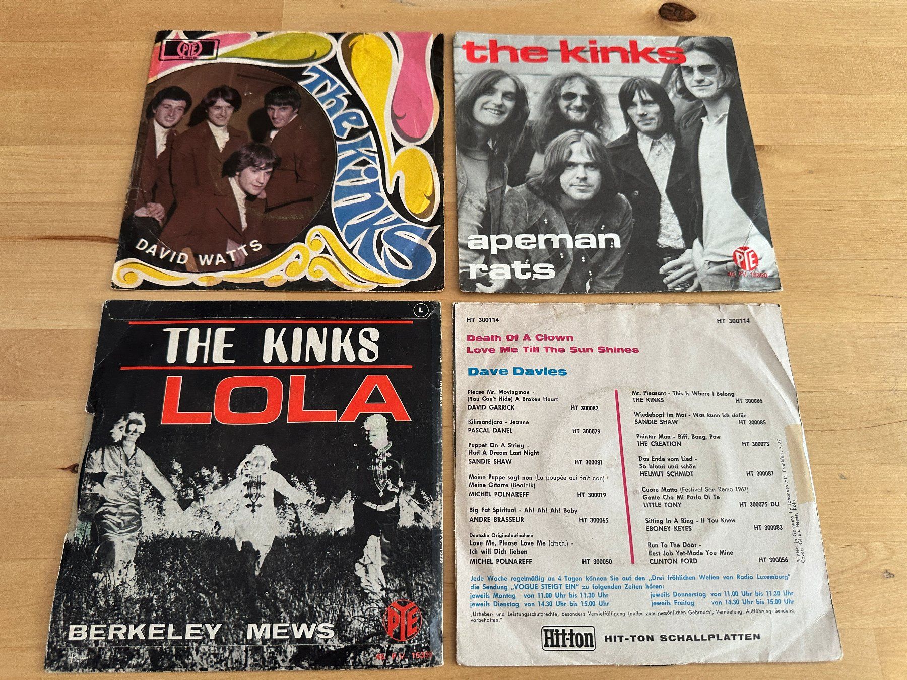 KINKS RAY DAVIES DAVID rare Singles Lola Death of a clown (Gebraucht ...