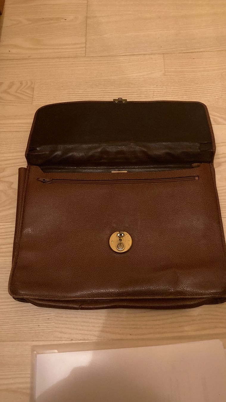 Serviette / mallette en cuir vintage Éric Pourchet – brun (D'occasion ...