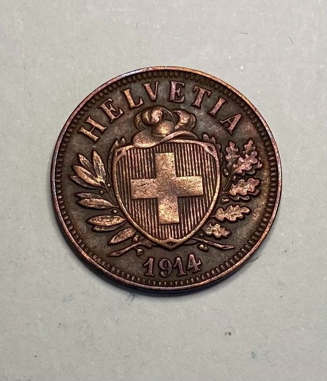 2 Rappen Münze HELVETIA 1914 Schweiz (Gebraucht) in Luzern für CHF 1 – mit Lieferung auf Ricardo ...