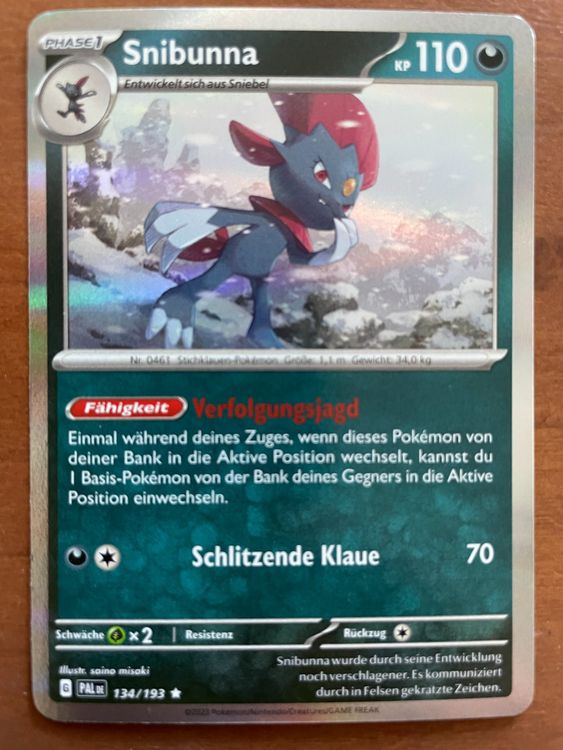 Pokemon Snibunna Holo (Versand gratis) (Neu (gemäss Beschreibung)) in ...