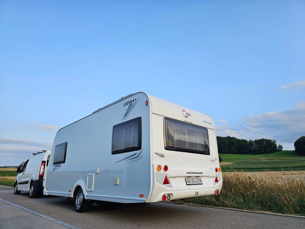 Wohnwagen TEC Weltbummler 470 TE inkl. Mover und Vorzelt (Gebraucht) in ...