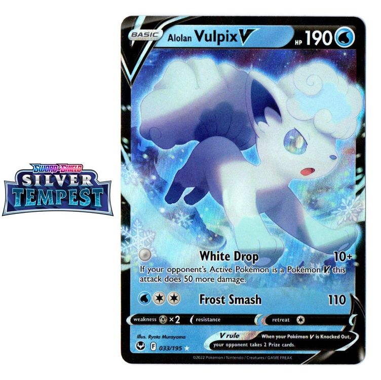 Silver Tempest Alolan Vulpix V 033/195 EN (Neu (gemäss Beschreibung ...